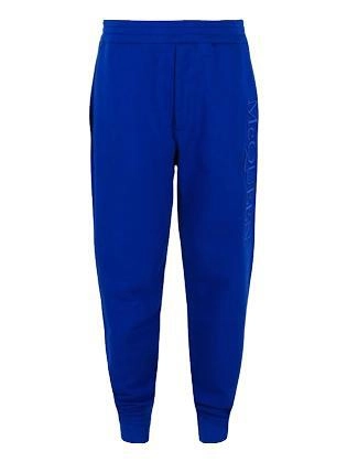Alexander McQueen Logo Embroidered Joggers - Galactic Blue