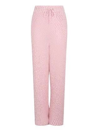 FERRAGAMO Cotton Bouclé Knitted Pants - Light Pink