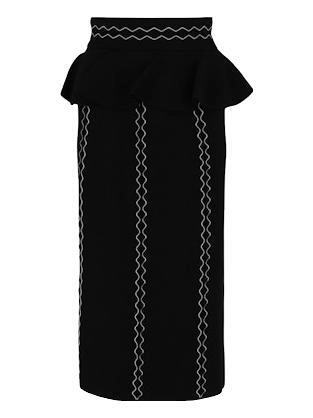 Alexander McQueen Stretch-jersey Midi Skirt With Ruffle Detail - Black Ivory