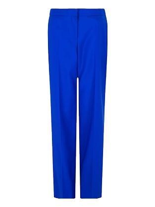 Alexander McQueen Wide Leg Wool Trousers - Blue