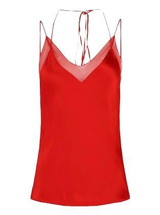 FERRAGAMO Satin Vneck Camisole - Red