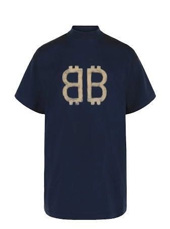 Balenciaga Cryptoprint Vintage Cotton T-shirt - Washed Blue