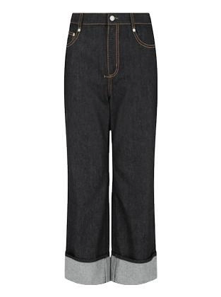 Alexander McQueen Contrast Stitching Denim Pants - Dark