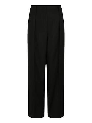 FERRAGAMO High-waisted Wide-leg Trousers - Black
