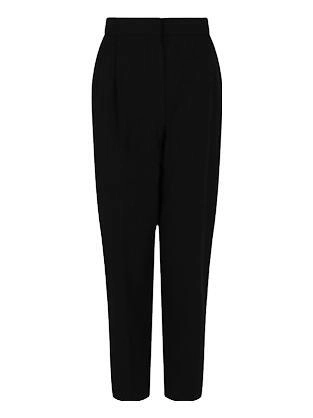 Alexander McQueen Pleated Tapered Trousers - Black