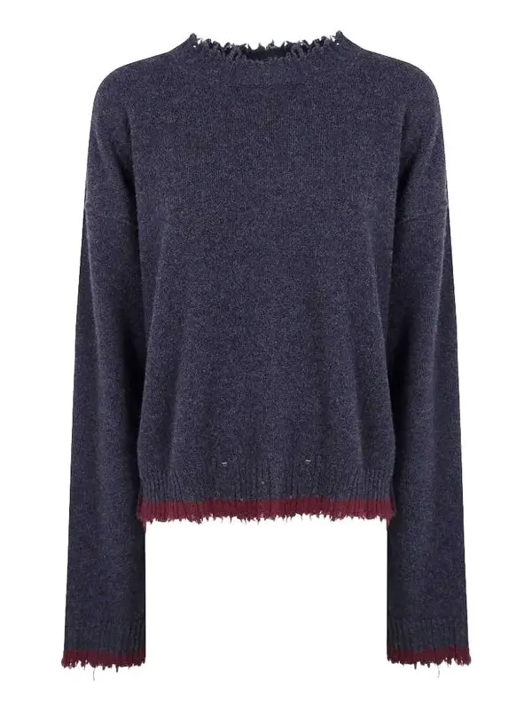 UMA WANG Distressed-effect Cashmere Sweater - Grey