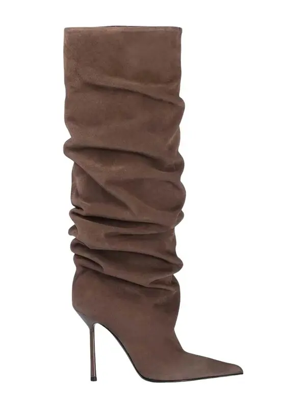 LE SILLA Bella Suede Pointed-toe Stiletto Boots - Brown