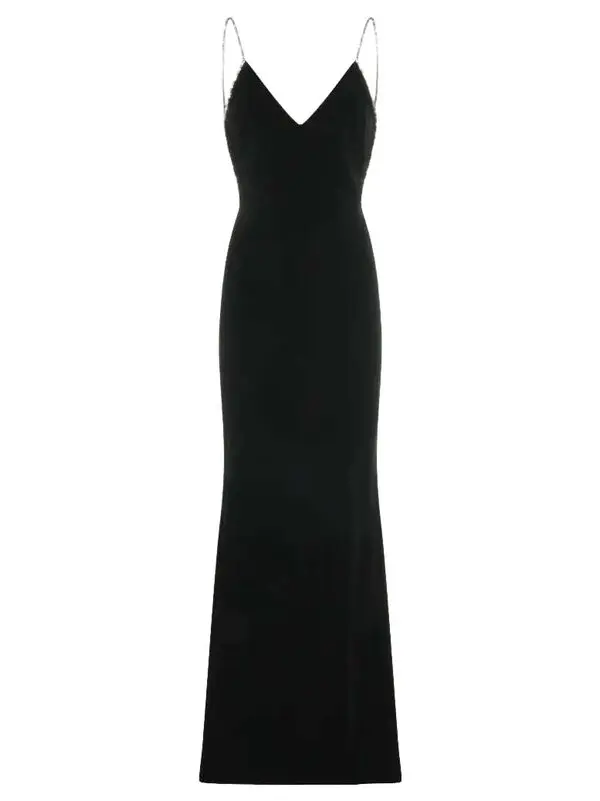 TOM FORD Crystal-embellished Backless Gown - Black
