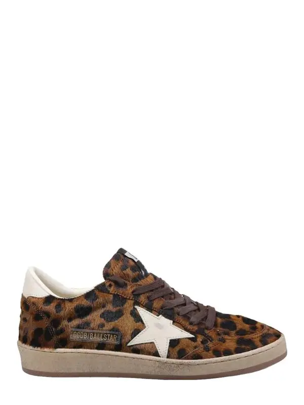 GOLDEN GOOSE Leopard Print Ball Star Sneakers - Brown