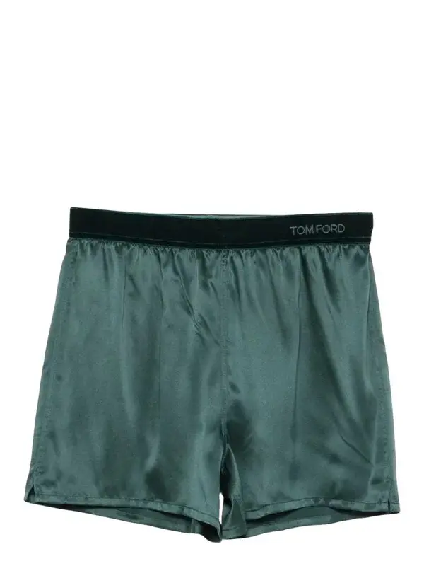 TOM FORD Printed Silk Pajama Pants - Green