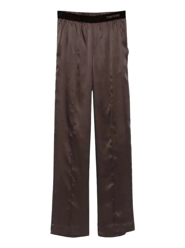 TOM FORD Logo-stripe Trousers - Brown