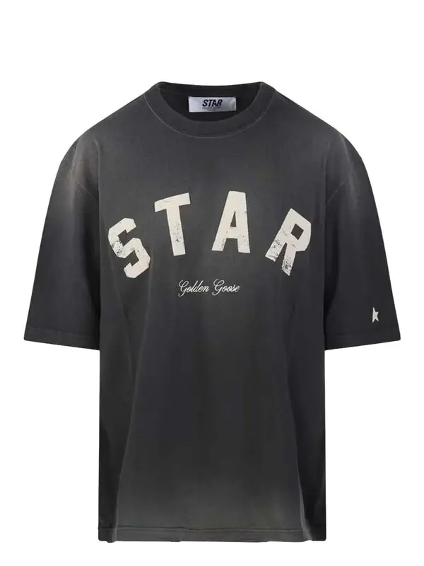 GOLDEN GOOSE Star T-shirt Relaxed Fit, Cotton Jersey, Washed Finish - Grey