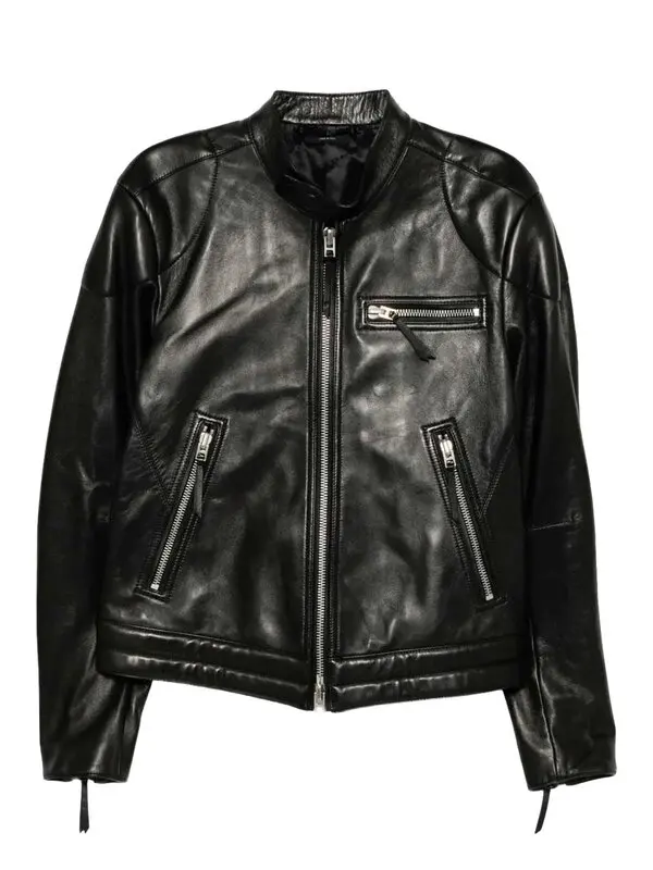 TOM FORD Leather Biker Jacket - Black