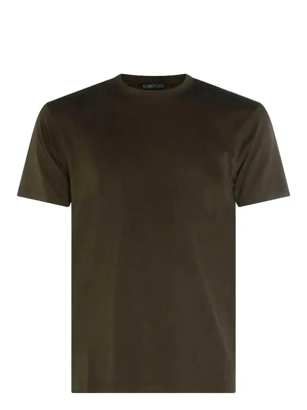 TOM FORD Embroidered Logo Crew-neck T-shirt - Brown