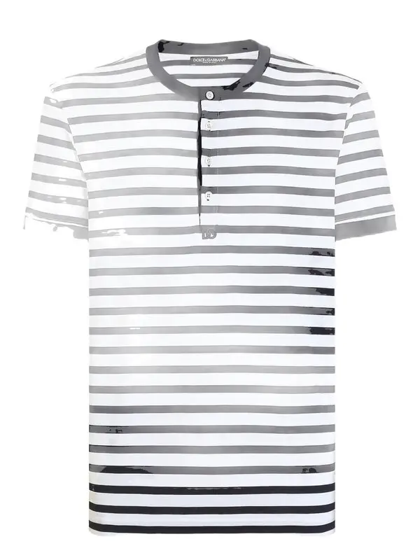 Dolce & Gabbana Serafino Striped Cotton T-shirt - Multicolor