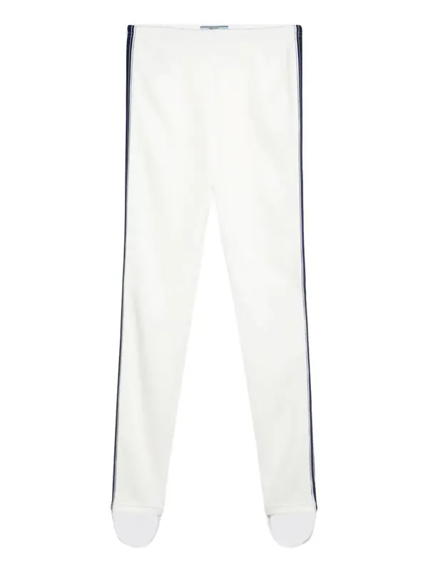 Prada Stirrup Pants With Contrast Piping - Cream