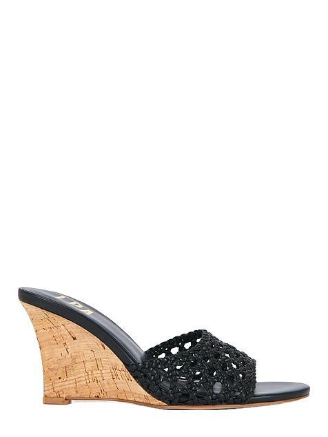 Lpa Cane Weave Wedge Sandals - Black