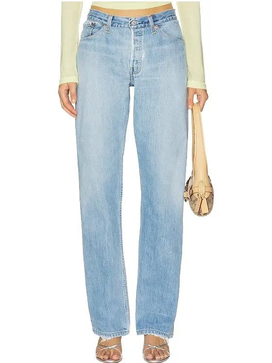 ALIGRACE 90s Low Waist Tomboy Jean - Light & Medium