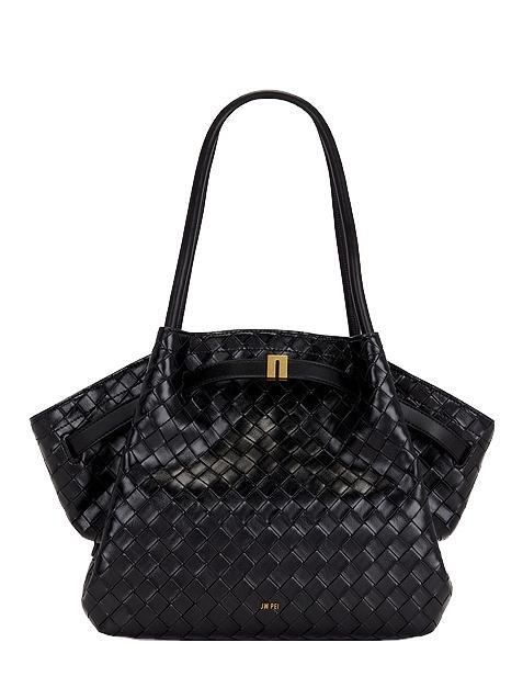 Jw Pei Hana Medium Weave Texture Tote Bag - Black