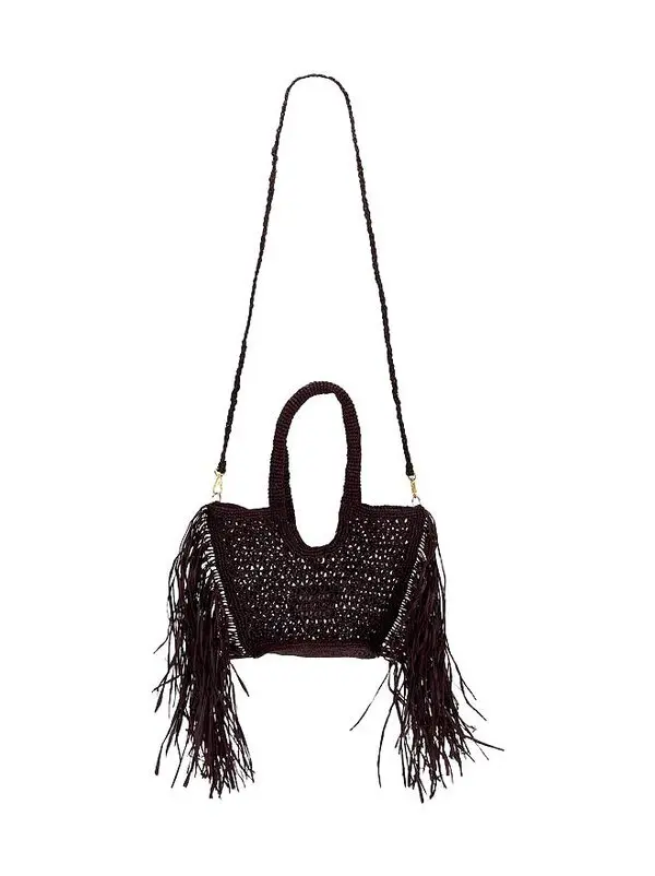 BTB LOS ANGELES Hunter Mini Fringe Tote - Chocolate