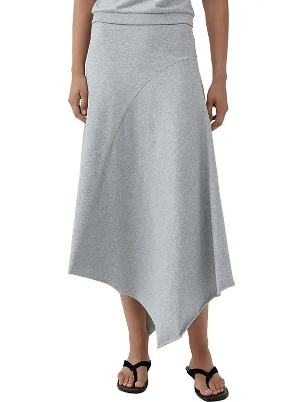 ST. AGNI Asymmetric Drape Skirt - Light Grey