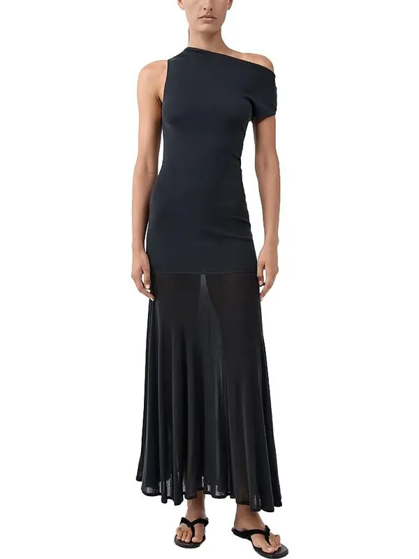 ST. AGNI Fine Jersey Circle Hem Dress - Charcoal