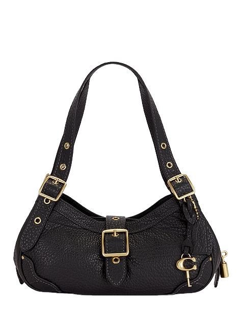 COACH Textured Pebble Leather Drifter Shoulder Bag - Black