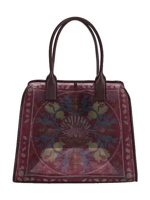GANNI Mesh Shopper Resort In Brown - Chicory Coffee