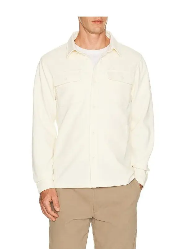 Vuori Waffle Shirt Jacket In Cream - Natural