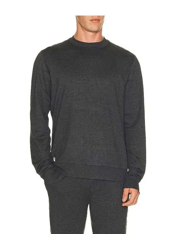 Vuori Ponto Performance Crew Pullover In Grey - Charcoal Heather