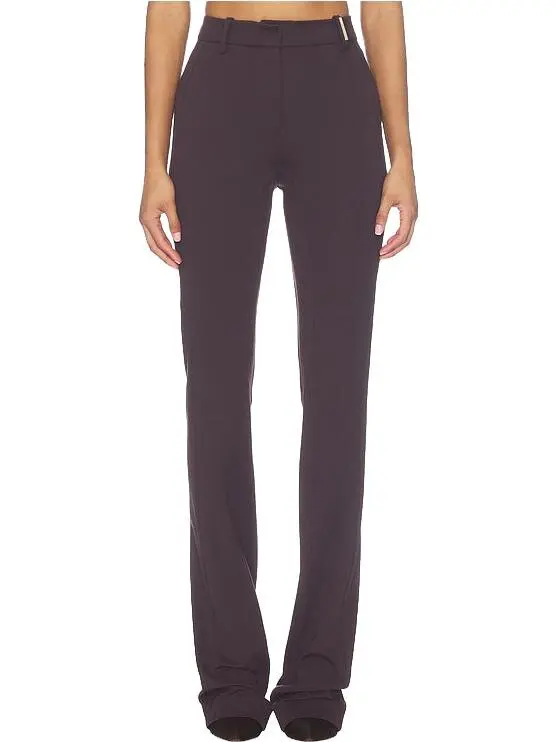 Attico Slim Long Pant In Brown - Dark Brown