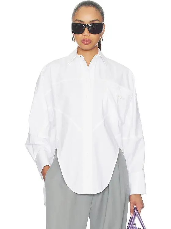 Attico Oversized Cotton Poplin Shirt - White