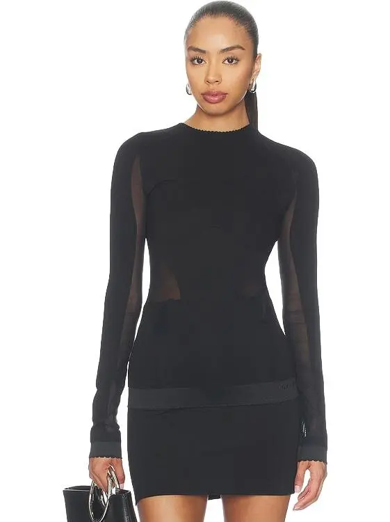 Attico Ponte Jersey Top - Black