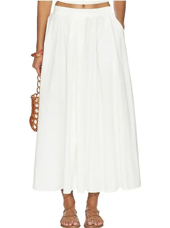 ODDLI Pleated Cotton Skirt - Cream