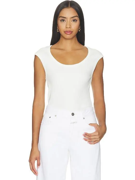 Closed Cap Sleeve T-shirt - Ivory