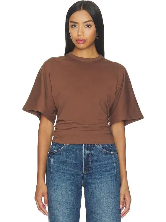 PISTOLA Veronica Kimono Sleeve Fitted Tee In Brown - Lindt