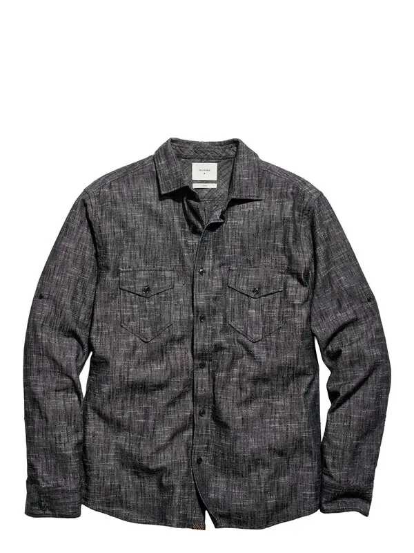 Billy Reid Slub Cotton Scout Shirt - Asphalt