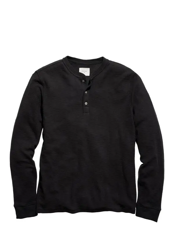 Billy Reid Slub Tuck Henley - Black
