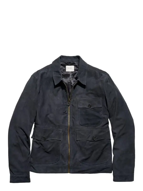 Billy Reid Suede Dutton Jacket - Washed Navy