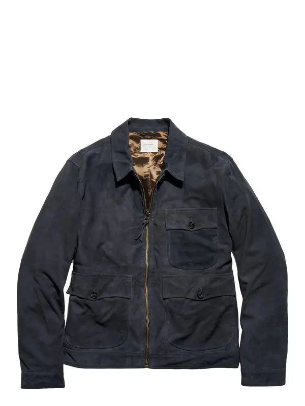 Billy Reid Suede Dutton Jacket - Washed Navy