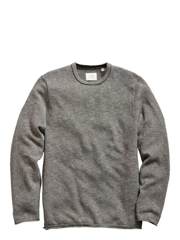 Billy Reid Tuck Stripe Crew Neck Sweater - Black