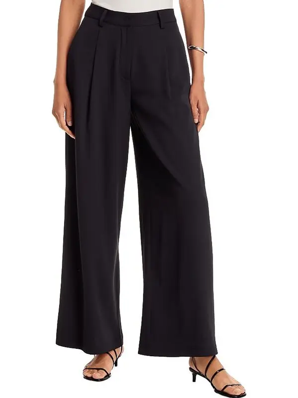 Aqua Slinky Wide Leg Pants Exclusive - Black