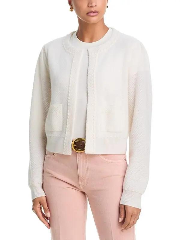 Aqua Cashmere Puff Sleeve Jacket Exclusive - Ivory