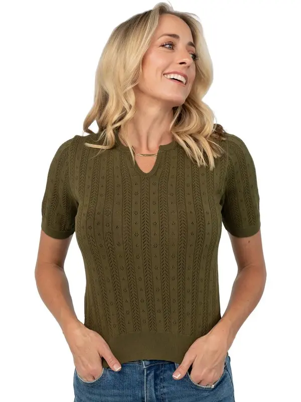 COCOLOVE Perry Knit Top - Olive