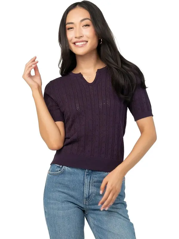 COCOLOVE Perry Knit Top - Plum
