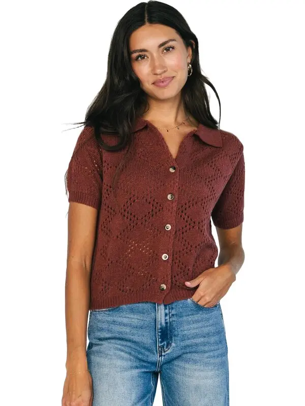 COCOLOVE Roxy Knit Cardigan - Dark Clay