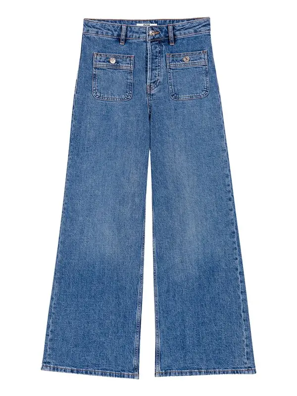 Maje Stretch Wide-leg Jeans - Blue