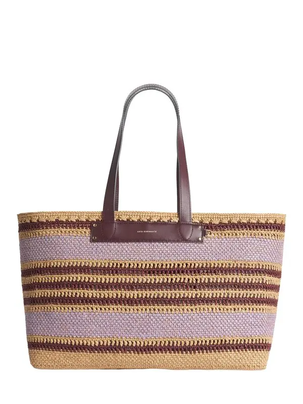 ANYA HINDMARCH Raffia Stripe Tote Bag - Purple