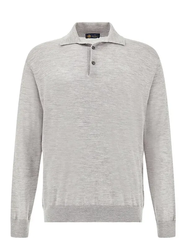 Paul & Shark Cashmere And Silk Polo Shirt - Harbor Mist