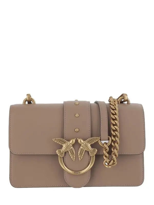 Pinko Love Birds Chain-linked Shoulder Bag - Brown